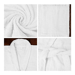 STF Linen Shawl collar Bathrobe Unisex Pack of One Pc, Cotton Robes, Terry Cloth Robes, Towel Bathrobe, Lightweight, Spa Robes