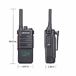 Retevis RB89 Bluetooth Walkie Talkies, 2 Way Radios Walkie Talkies Long Range, Wireless Earpiece, High Power, VOX, 2600mAh Battery, Rechargeable Walkie Talkie for Church School Security(2 Pack)