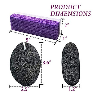 TOUGS Pumice Stone for Feet, Hard Skin Callus Remover and Scrubber, Callus Remover Foot Scrubber Home Pedicure Exfoliation, 4 Pack