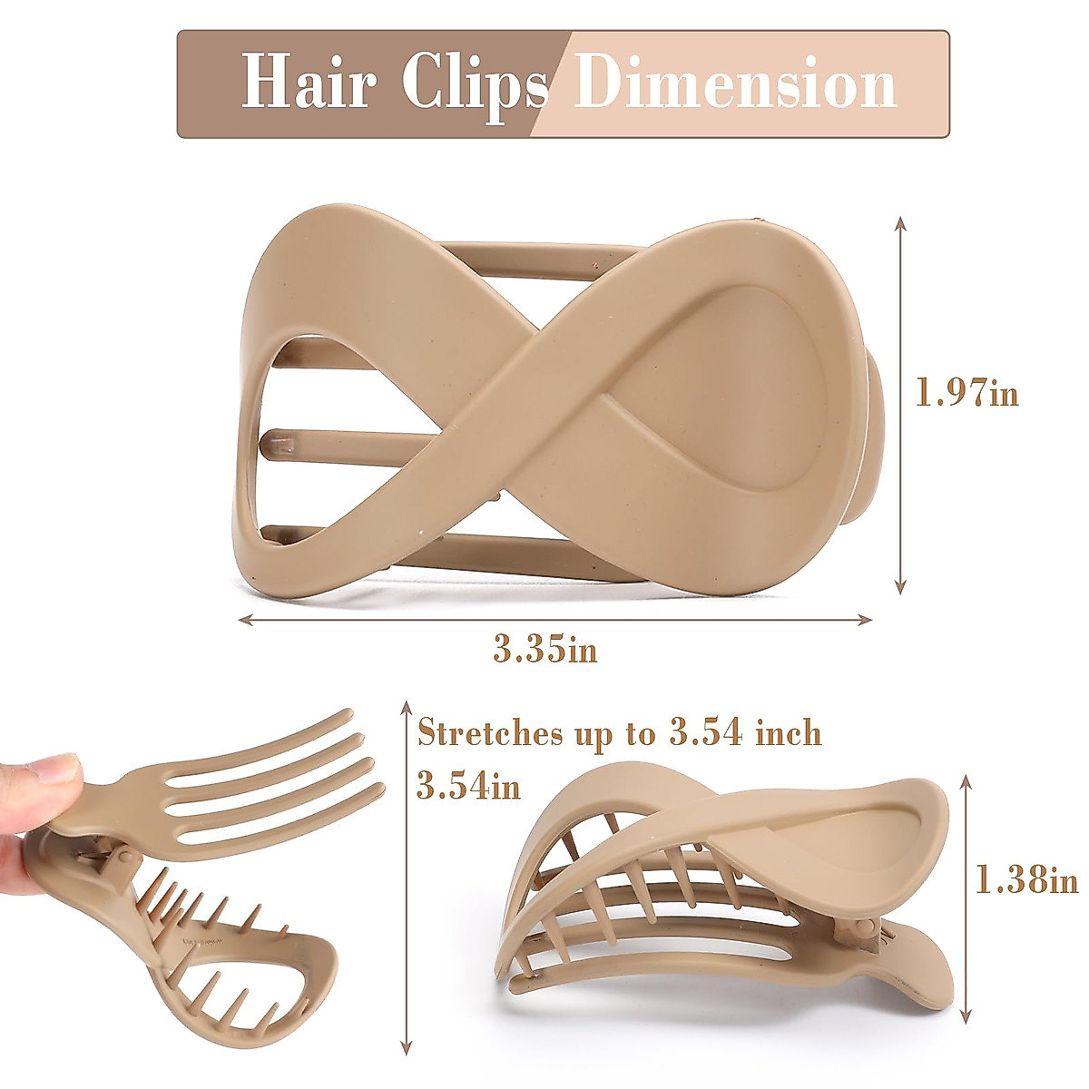 6 Packs Flat Hair Clips, French Concord Hair Clips, Lay Down Claw Clips for Women Girls, Medium Banana Hair Clips for Thin Short Hair, 3.35 Inch Strong Hold Hair Barrettes for Styling Sectioning