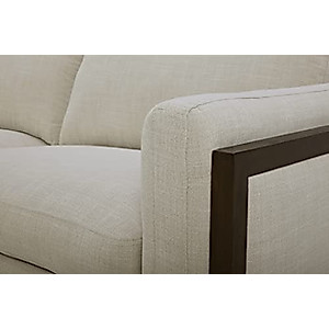 Amazon Brand – Stone & Beam Chesler Contemporary Sofa Couch with Wood Trim, 88"W, Cream