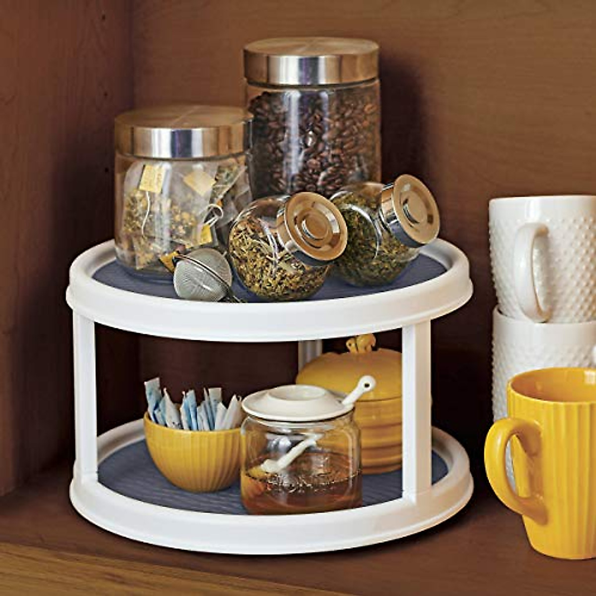 Copco - 5254326 Copco Non-Skid 2 Tier Turntable, 12 inch, Steel Blue