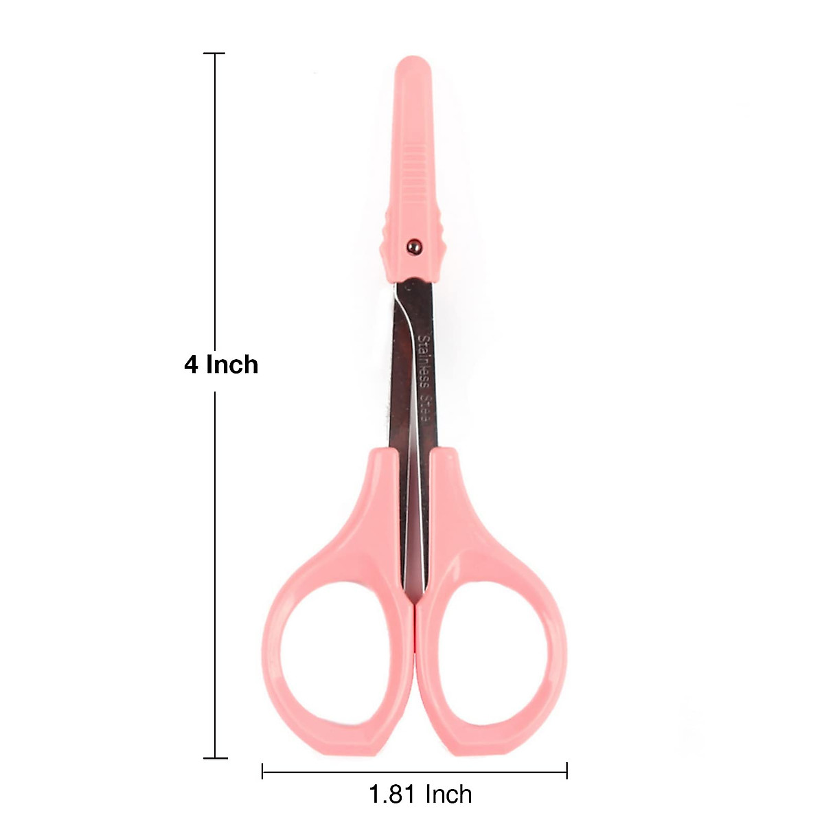 EMILYSTORES 4 Inches Curved Craft Scissors For Eyebrow Eyelash Extensions Stainless Steel 1PC
