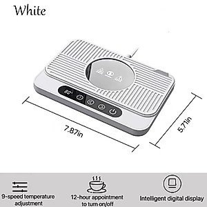 hot Plate，Electric Warming Tray， Warming mat for Food，Mini Microwave，Mug Warmer， Desk with Automatic Constant Temperature,Coffee Warmer for Desk， forBeverage, Milk, Tea and Hot Chocolate (White)