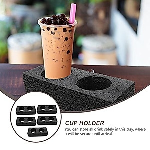 Happyyami 5 Pcs Pearl Cotton Cup Holder Glass Coffee Cups Car Coffee Mug Food Trays Disposable 2 Cups Foam Take Out Cup Holder Coffee Cup Stand Convenient Cup Holder Cup Tray Packing Trays