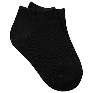 Tenpluszero 20 Pairs Toddler Kids Socks Half Cushion Low Cut Ankle Socks Boy Girl Athletic Socks (Black, 2-4 Years)