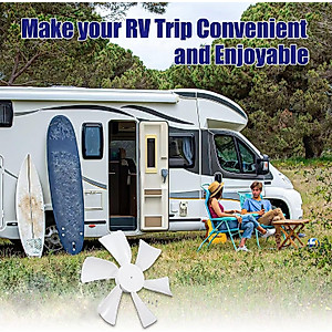 SVNR 6" RV Vent Fan, 2 Pack RV Bathroom Vent Fan Blades Replacement for RV Fan, Fits for Heng's, Elixir, Ventline, Jensen roof Vents, Range Hoods or Any 12 Volt Motor with a 0.094-inch D-Shaped Shaft