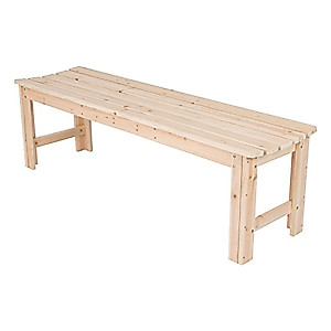 Shine Company 4205N 5 Ft. Backless Wood Outdoor Garden Bench – Natural