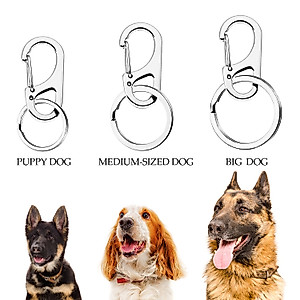 JOVITEC 3 Sets Dog Tag Clip Dog ID Tag with Rings Holder for Dogs and Cats Collars Harnesses