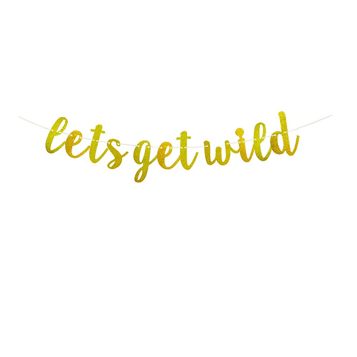 Let's Get Wild Banner Gold Glitter Banner Farewell Fiesta Graduation Retirement Party Supplies Already Strung Banner Paper Gold Risehy