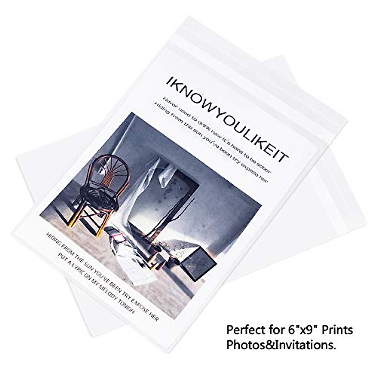 joybest 1000 Pcs - 6 x 9 Inch Clear Cello Cellophane Bags Self Sealing - 3.14 Mils Thick Cello Resealable Plastic Bag Fits 6 X 9 Prints, Photos, Cards & Envelopes