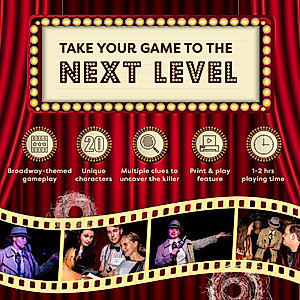 Bullets On Broadway| Murder Mystery Games | Mystery Games for Ages 13+, in-Person & Virtual Detective Game, 3-20 Players w/ Printable Files - Broadway Murder Mysteries