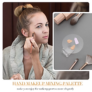 2 Pieces Makeup Mixing Palette Handheld Makeup Mixing Tray Acrylic Foundation Clear Palette Eyeshadow Hand Cosmetic Foundation Dish for Blending