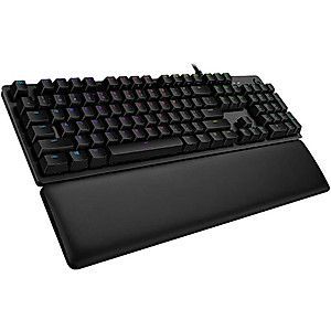 Logitech G513 Carbon RGB Backlit wIRED Mechanical Gaming Keyboard with GX Blue Clicky Key Switches LIGHTSYNC Technology Memory Foam Comfort (Carbon) (Renewed)