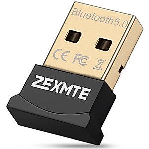 ZEXMTE USB Bluetooth Adapter for PC, 5.0 Bluetooth Dongle Receiver,Bluetooth Adapter for PC Windows 11/10/8/7 for Desktop, Laptop, Mouse, Keyboard, Printers, Headsets, Speakers