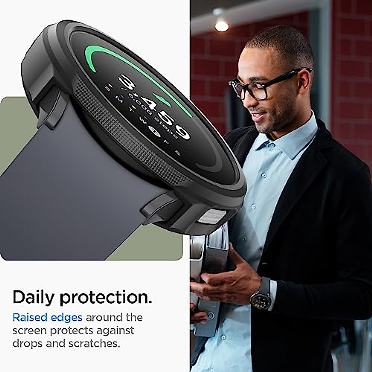 Spigen Liquid Air Armor Designed for Samsung Galaxy Watch 6 44mm Case Flexible Lightweight TPU Case (2023) - Matte Black