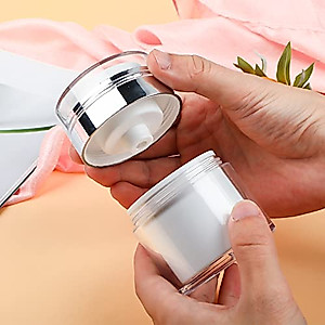 3PCS Cream Jar Vacuum Bottle, 15/30/50ml Empty Refillable Cosmetic Air Pump Jars Bottles, Portable Lotion Dispenser, Push Down Makeup Lotions Creams Travel Container for Travel