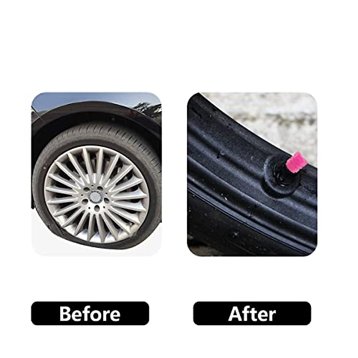 Ziciner 12 PCS Fluorescent Car Tire Valve Stem Cap, Wheel Valve Stem Cover, Glow Luminous at Night, Dustproof Corrosion Resistant, Auto Accessories Fit for Motorcycles, SUV, Trucks, Bike (Pink)