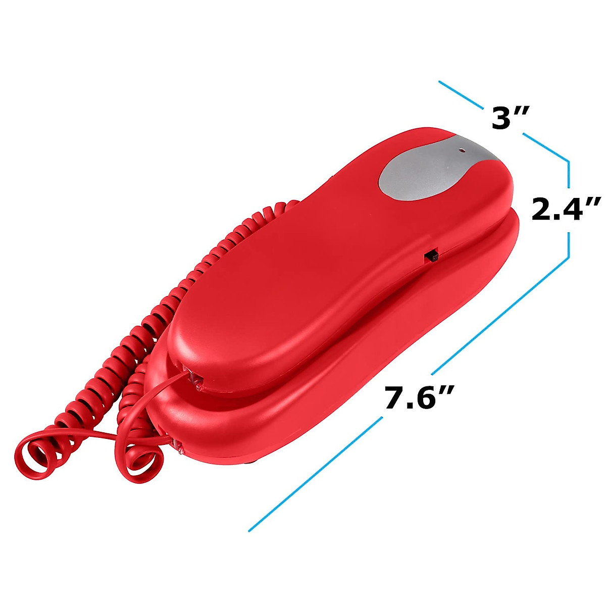 Slimline Red Colored Phone for Wall Or Desk with Memory