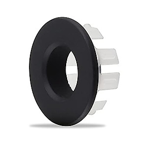 Murtenze 3Pcs Sink Overflow Ring, Sink Basin Trim Overflow Cover Copper Insert in Hole Round Caps for Kitchen Bathroom (Black)