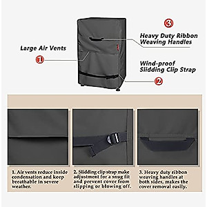 Porch Shield 40 Inch Electric Smoker Cover for Masterbuilt Smoker, Waterproof Heavy Duty Outdoor Smoker Grill Covers 24W x 18D x 40H inch, Black