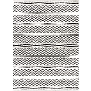 Mark&Day Area Rugs, 8x10 Aarau Bohemian/Global Cream Area Rug, Black/Cream/White Carpet for Living Room, Bedroom or Kitchen (7'10" x 10'2")