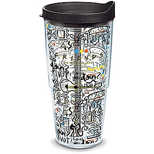 Tervis Friends Pattern Made in USA Double Walled Insulated Tumbler Travel Cup Keeps Drinks Cold & Hot, 24oz, Classic