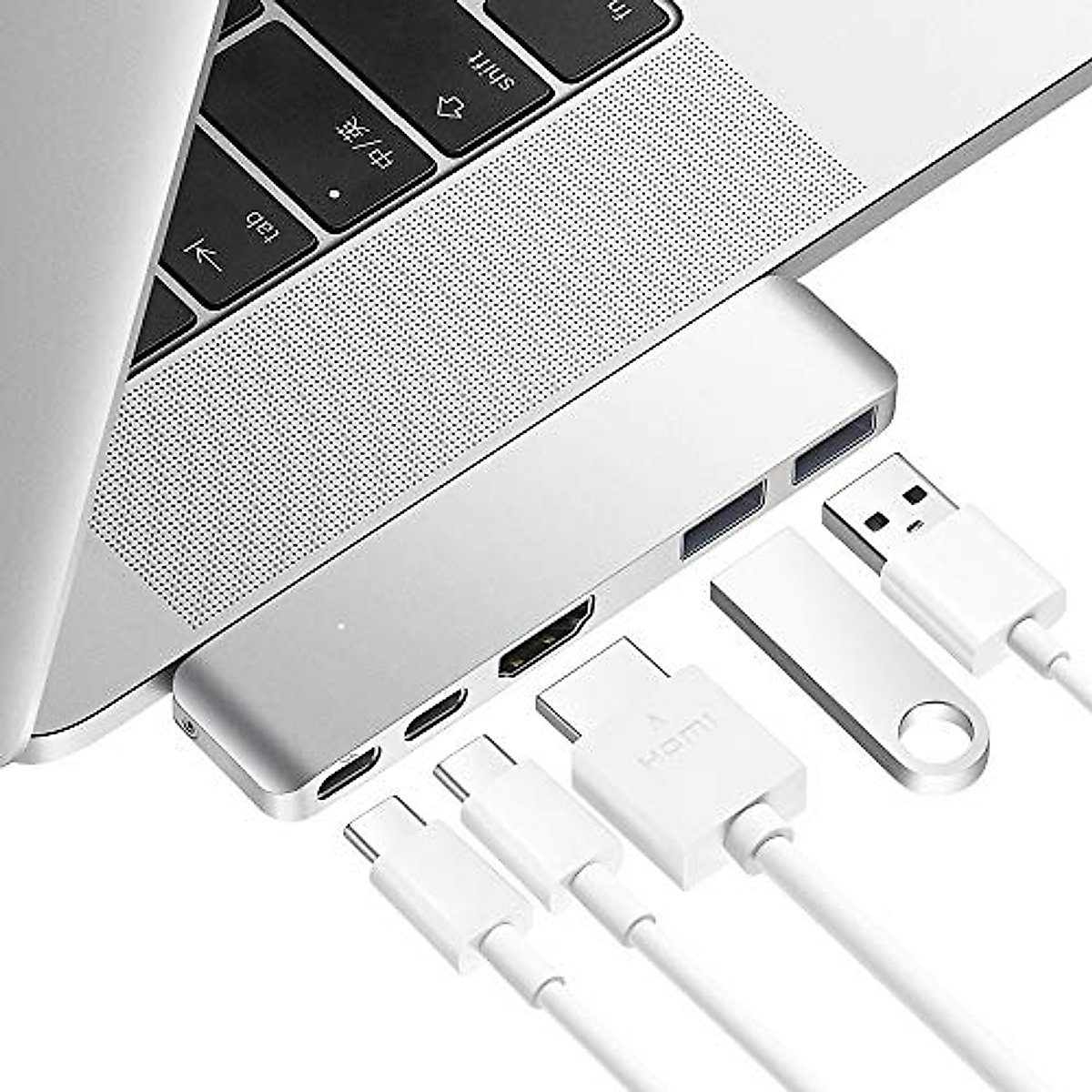 Purgo Mini USB C Hub Adapter Dongle for MacBook Air 2022-2018 and MacBook Pro 13 M2 2022-2016, MacBook Air USB Adapter with 4K HDMI, 100W PD, 40Gbps TB3 5K@60Hz, USB-C and 2 USB 3.0