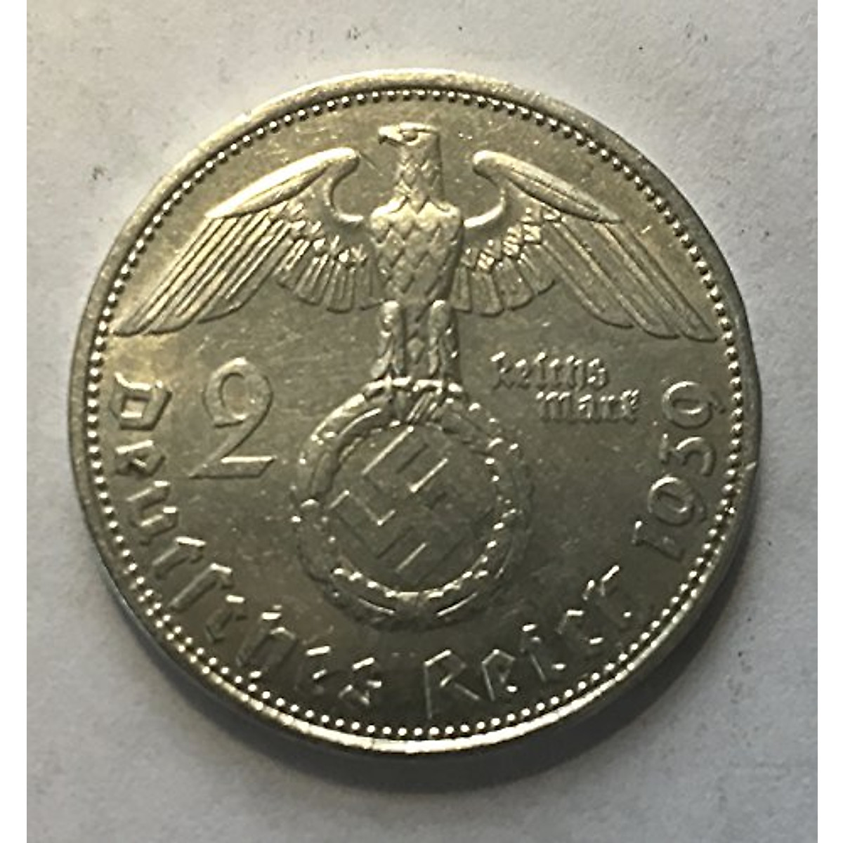1936 - 1939 Nazi German Two Reichsmark $2 Two Reichsmark Condition Choice Very Fine Details