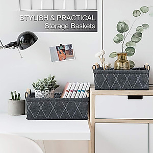 Dog Toy Basket Decorative Collapsible Storage Bins Small Cubes for Closet Shelves Organizers for Towels Books Magazines Album Grey Baskets