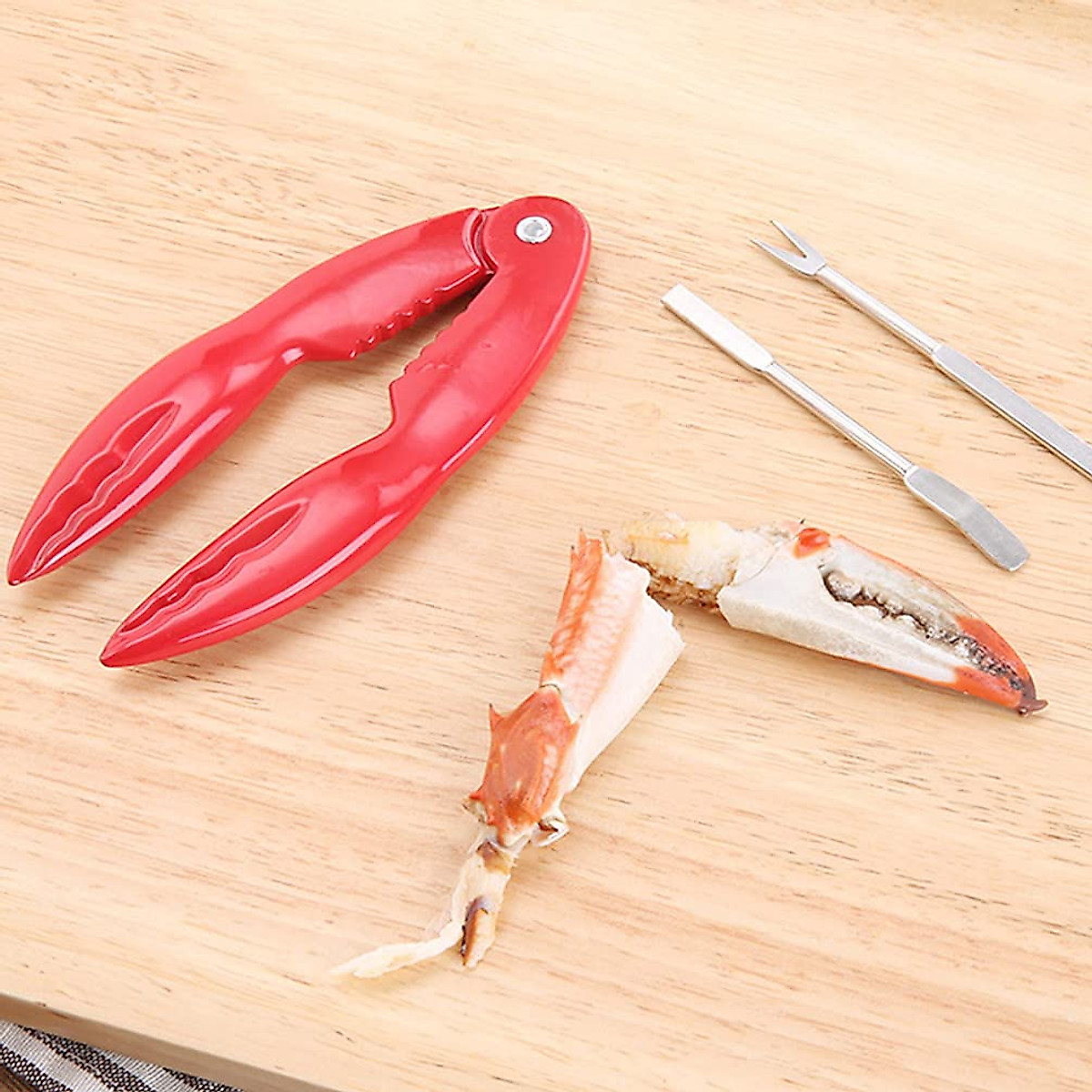 Yardwe 2pcs Lobster Crackers Seafood Clip Crab Pliers Crab Crackers Crab Leg Nut Cracker Crab Peel Shrimp Tool for Lobster Crab Crawfish Prawns Shrimp Red