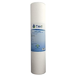 Tier1 1 Micron 20 Inch x 4.5 Inch | Spun Wound Polypropylene Whole House Sediment Water Filter Replacement Cartridge | Compatible with Pentek DGD-2501-20, 155360-43, P1-20BB, Home Water Filter