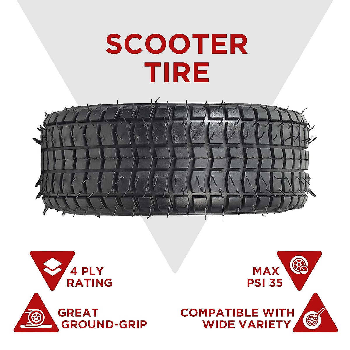 AlveyTech 9x3.50-4 (9" x 3-1/2") Scooter Tire