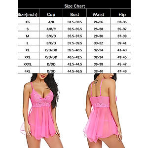 Avidlove Women Sexy Lingerie Babydoll Lace Sleepwear Mesh Chemise Boudoir Nighty