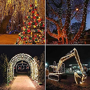 2-Pack 66FT 200 LED Christmas Lights, Extendable Christmas Tree Lights with Timer & Memory Function, Waterproof Green Wire Outdoor String Lights Indoor with UL Approved & 8 Lighting Modes (Warm White)