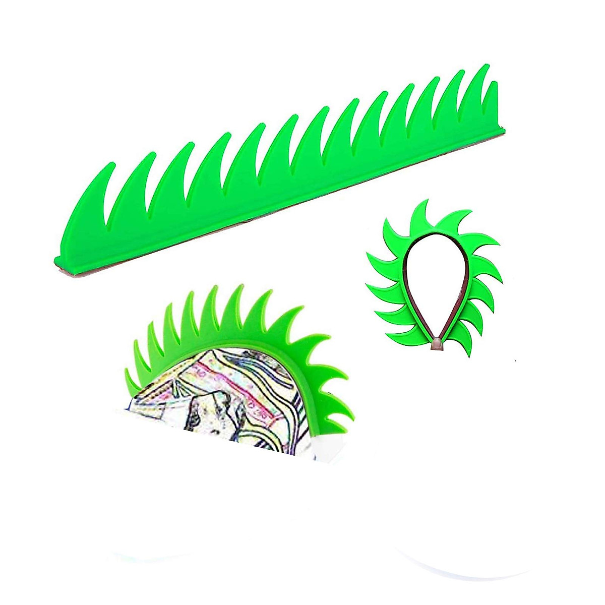 HHongJM Helmet Hawks Motorcycle Helmet Mohawk Synthetic Wigs for Bicycle/Almost Helmet/Stick Reusable Design (Yneon)