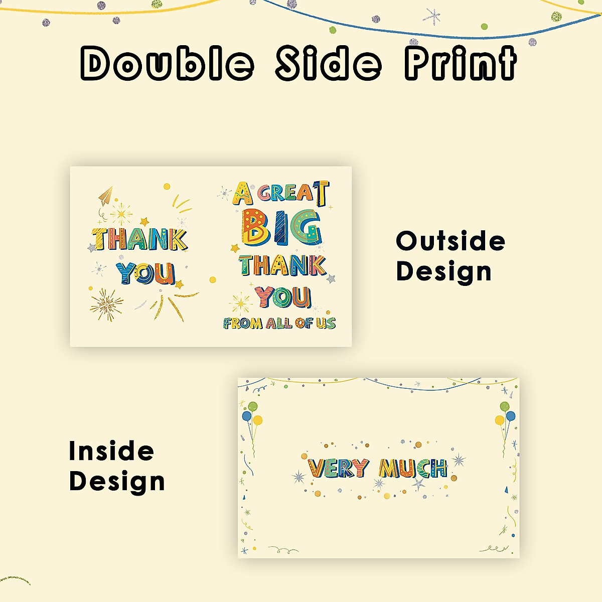 HOMANGA Large Thank You Card, 13.8 x 21.6 Inch Jumbo Colorful Thank You Card, A Great Big Thank You Card with Envelope, Giant Appreciation Greeting Card, Huge Gratitude Card for Boss, Teacher, Couch