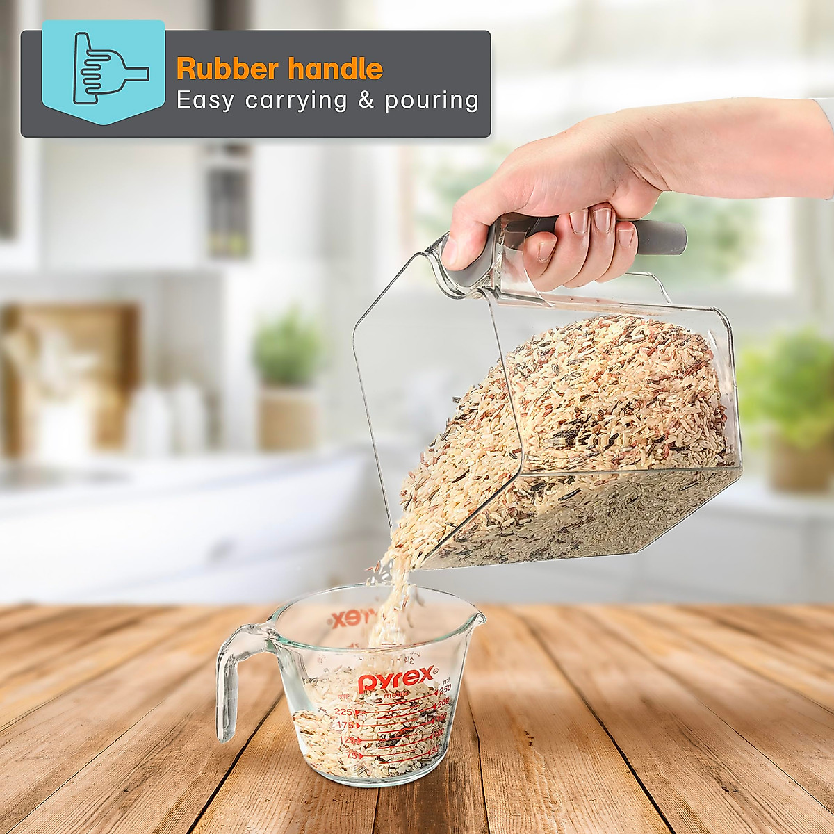 Polder 2.75-Quart Handle-It Food Grade, BPA Free Storage Canister, Stackable, Secure handle for easy one handed pour