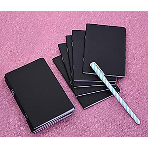 24 Pcs 5.5 Inch x 3.5 Inch Black Cover Pocket Notebook 32 Sheets (64 Pages) Blank Pages 70 Gsm Paper (Blank 24pcs)