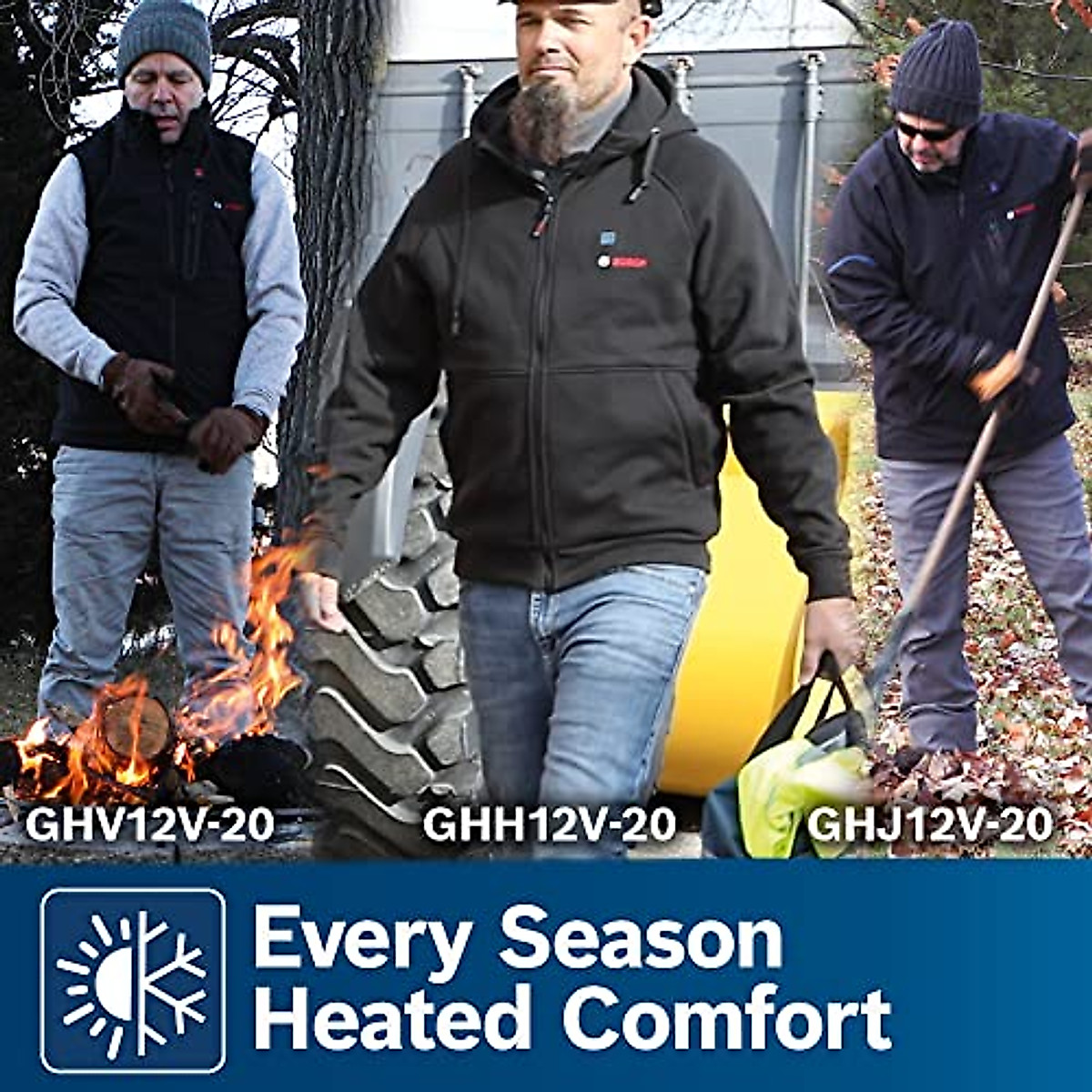 BOSCH GHH12V-20MN12 12V Max Heated Hoodie Kit with Portable Power Adapter - Size Medium