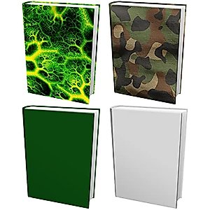 Easy Apply, Reusable Book Covers 4 Pk. Best Standard 8x10 Textbook Jacket for Back to School. Stretchy to Fit Most Medium Hardcover Books. Perfect Fun, Washable Design for Girls, Boys, Kids or Teens
