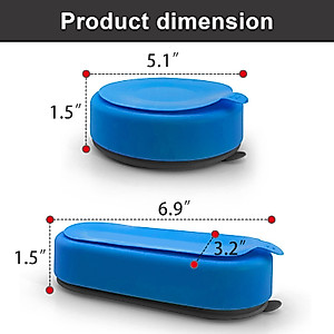 KVK Silicone Suction Go Bowls 2 in 1 Compact Design, Toddler Plate with Upgraded Suction Cup for Baby Kids Infant, Little Bowls On The Go, 2 Set Blue