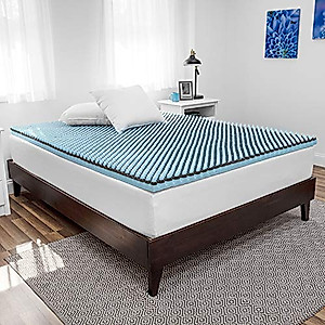 SensorPEDIC 2.5" Sensorwell Charcoal Hybrid Memory Foam Mattress Topper - King, Gray