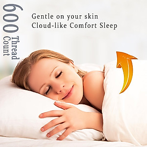 MEISHANG Cotton Sheets Full Size - 100% Cotton 600 Thread Count Sheets, Soft Breathable Cooling Sateen Egyptian Cotton Bed Sheets with Deep Pocket, 4 Pieces Set Navy