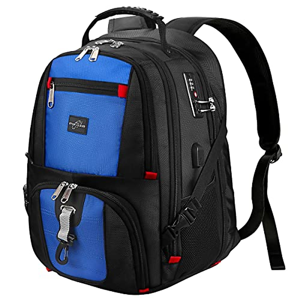 SC Basic Model Extra Large 50L Travel Laptop Backpack with Anti-Theft Lock and TSA Approved 17.3 Inch Compartment - Water Repellent, Lightweight Backpacks with USB Charging Port for Men, Women