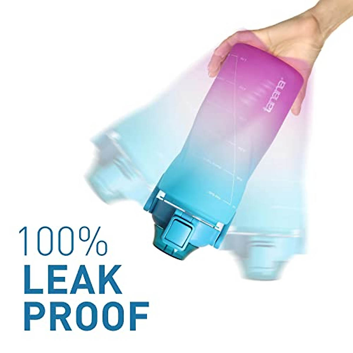 TANANA 64oz Half Gallon Water Bottle With Sleeve, No Chemical Smell, No Leaking, Tritan/BPA Free 1/2 gallon water jug with Time Marker/Straw/Handle for Women/Men to Use in the Gym