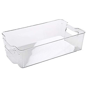 Kitchen Details 2 Pack X-Large Refrigerator Shelf, Stackable Kitchen Storage, for Countertops, Cabinets, Handles, in Clear Fridge Organizer, 14.6" x 8.3" x 3.9"