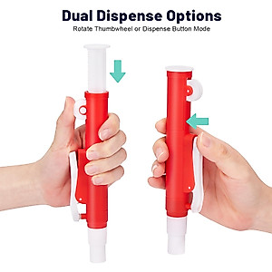 Etallwit Pipette Pumps, Set of 3 lab Handheld Pumps: 2ml Blue, 10ml Green, 25ml Red, Fit Glass or Plastic Pipettes 3pcs