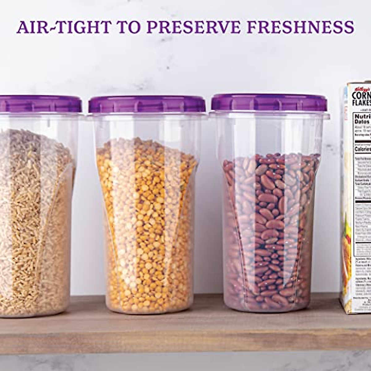 PLASTICPRO 48 Ounce Twist Top Deli Containers Clear bottom With Purple Top Twist on Lids Reusable, Stackable, Food Storage Freezer Container