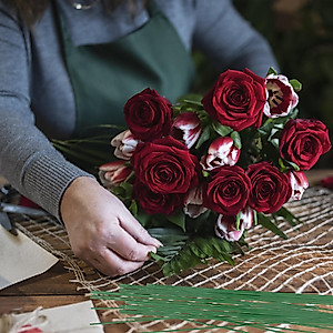 200 PCS Floral Stem Wire Flower Arrangements and DIY Crafts,Dark Green,Floral Wire for Florist Flower Arrangement 16 Inches